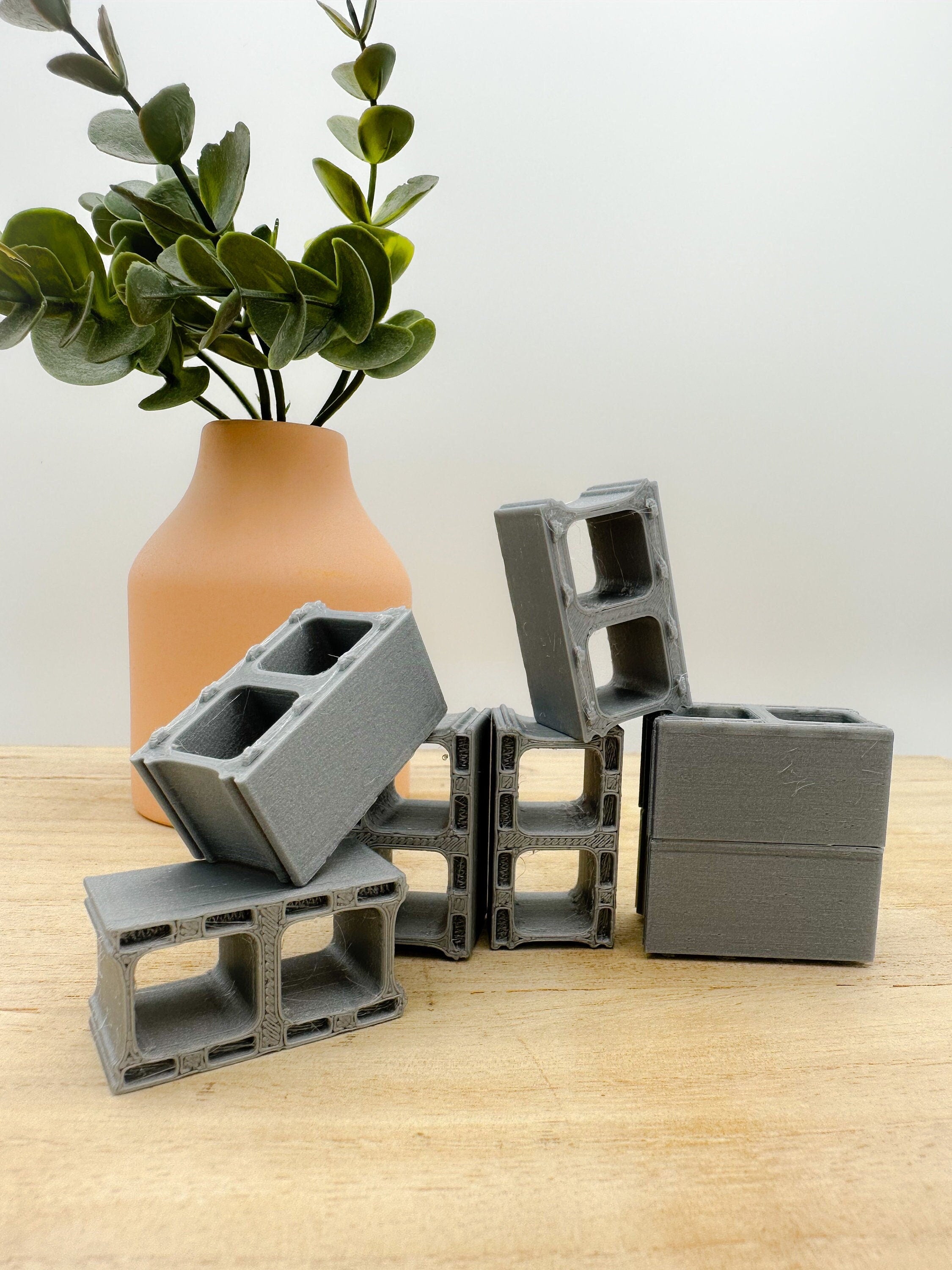 Miniature 3D Printed Cinder Blocks: Desk Decor, Small Building Project ...